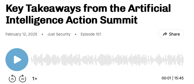 Podcast: Recapping the Artificial Intelligence Action Summit